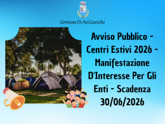 Avviso Pubblico – Centri Estivi 2026 – Manifestazione D’Interesse Per ...